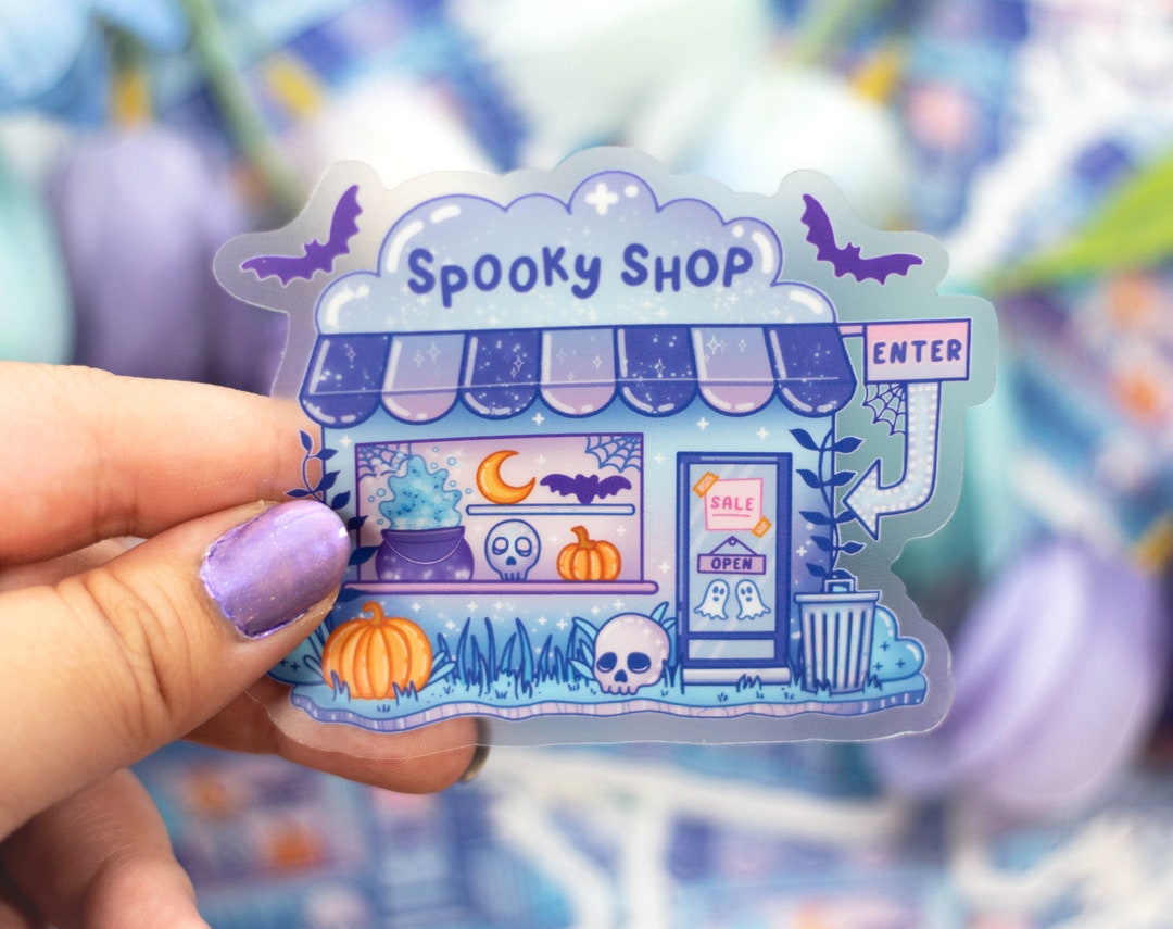 Spooky Shop CLEAR Sticker | Cute Aesthetic Waterproof Durable Laptop ...