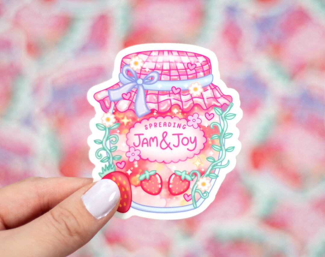 Strawberry Jam Cute Aesthetic Vinyl Sticker - Etsy