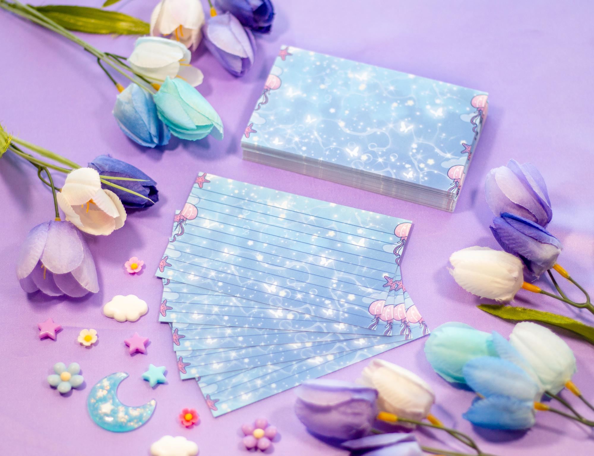 Reading Room Note Cards | Kawaii Aesthetic Stationery Index Note Cards ...