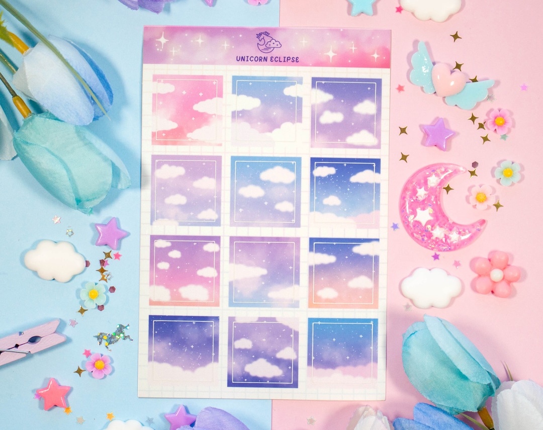 Cloudy Skies Aesthetic Sticker Sheet - Etsy
