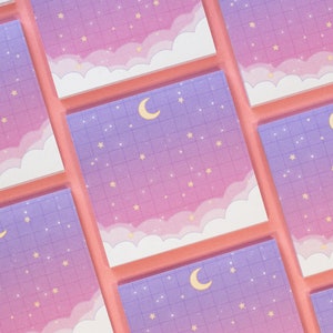 Starry Clouds Aesthetic Sticky Note | Kawaii Dreamy Aesthetic - Etsy