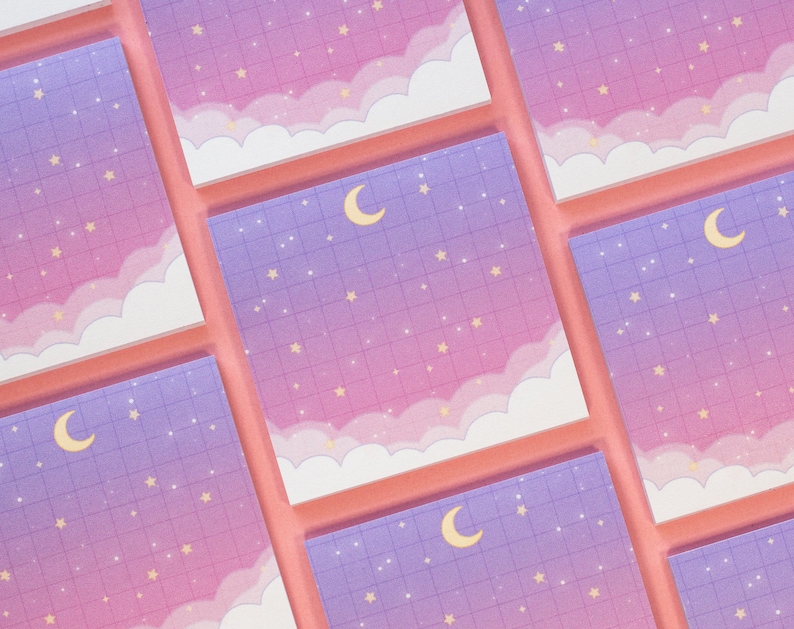 Starry Clouds Aesthetic Sticky Note | Kawaii Dreamy Aesthetic - Etsy