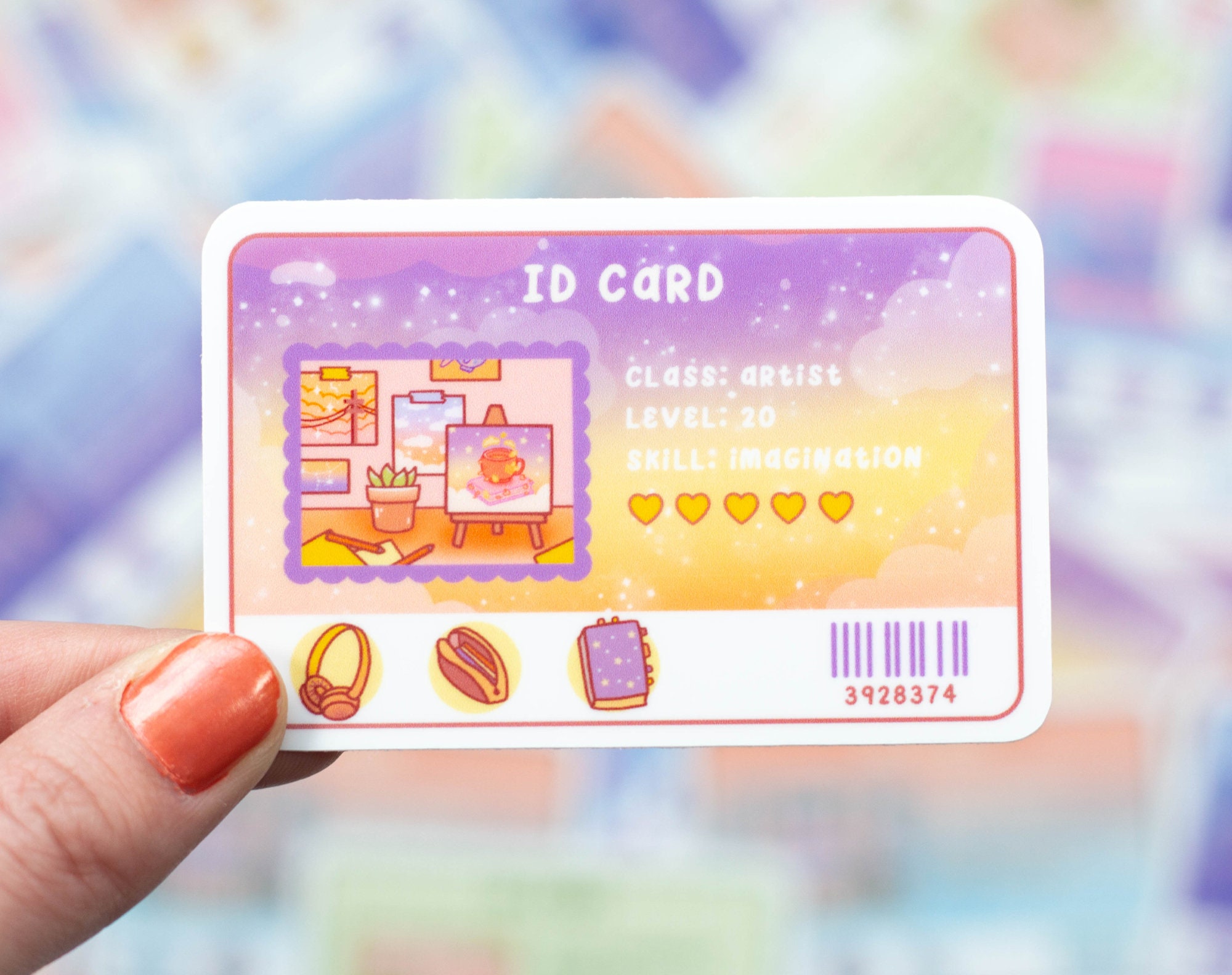 ID Card Aesthetic Vinyl Sticker Waterproof Waterbottle - Etsy UK