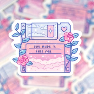 Floppy Disk Cute Vinyl Waterproof Sticker Kawaii Aesthetic - Etsy
