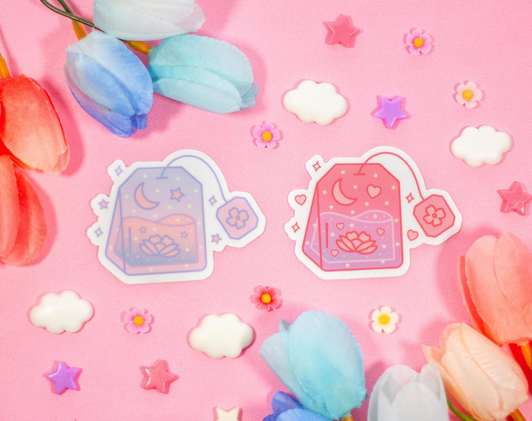 Tea Bag Cute Aesthetic Vinyl Sticker - Etsy