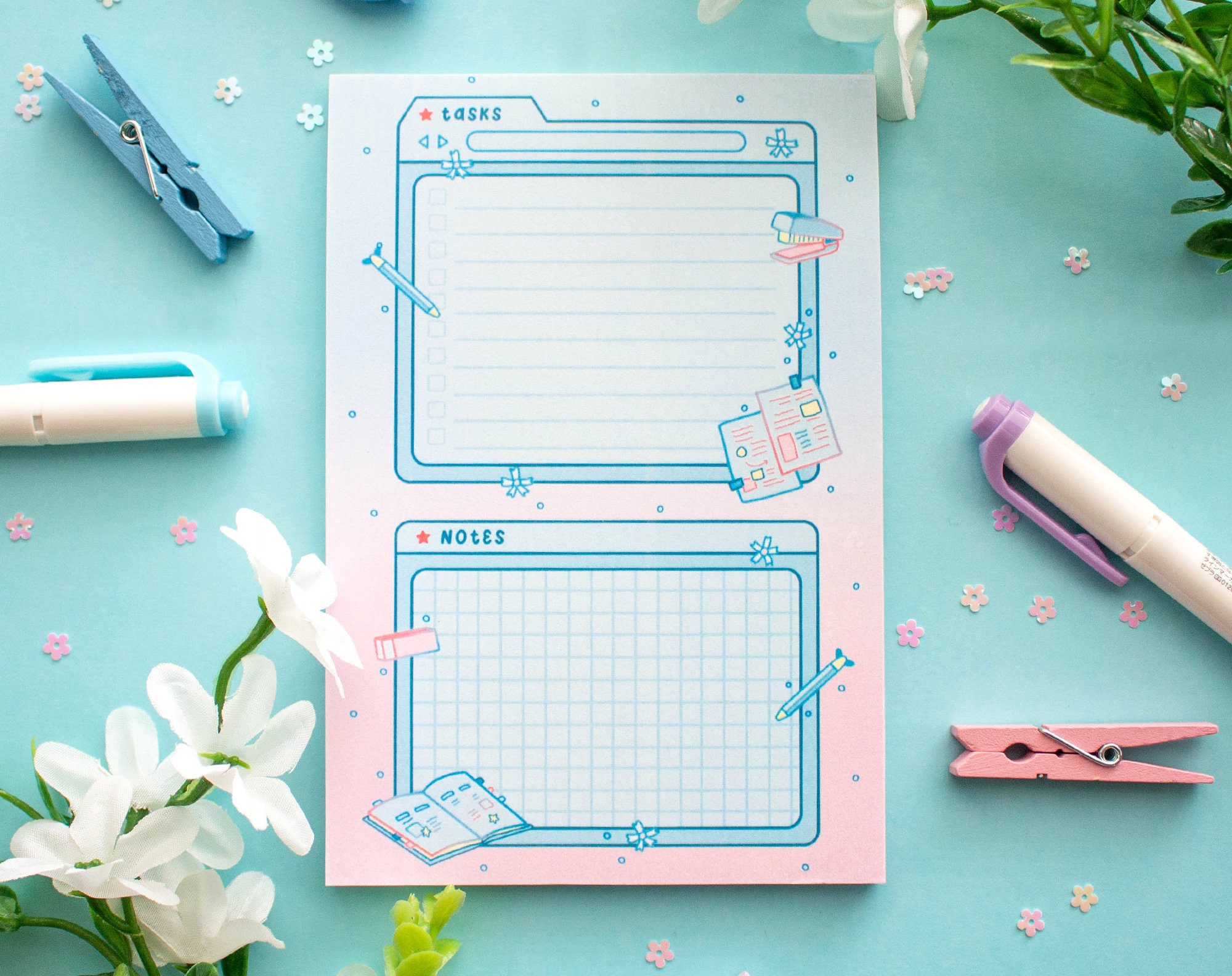Stationery Notepads Straight-A-Student Aesthetic Digital Memo Note Pad ...