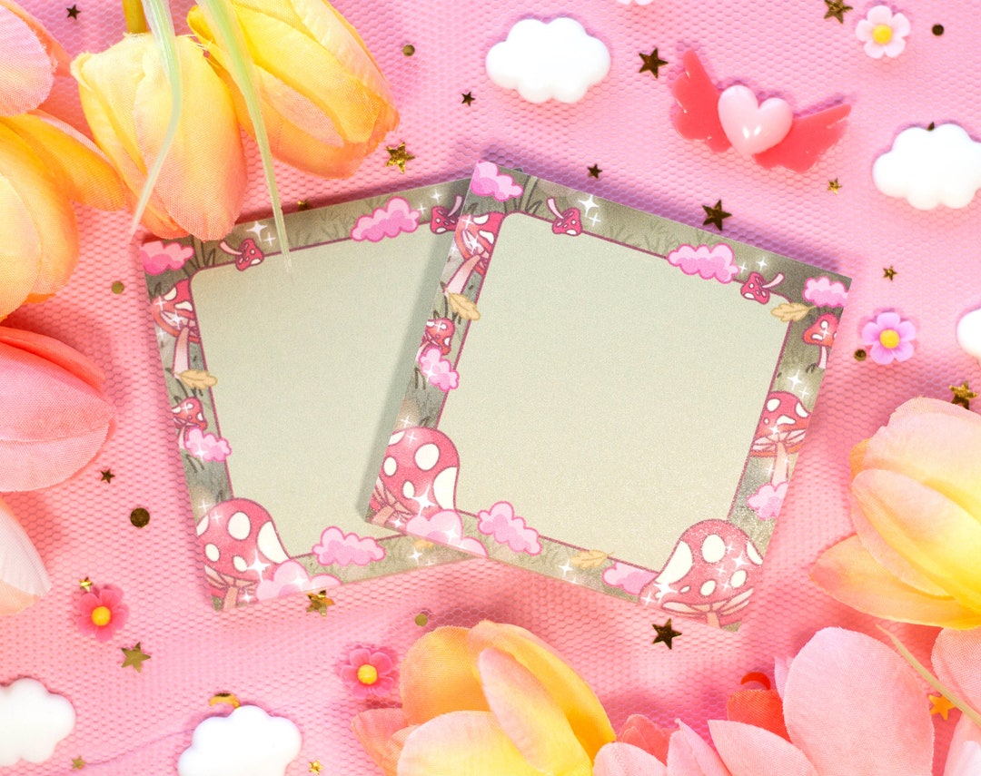 Mushroom Cottagecore Sticky Note | Cute Kawaii Dreamy Aesthetic ...