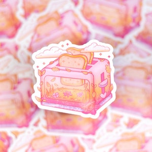 Cute Toaster Vinyl Waterproof Sticker | Cute Kawaii Aesthetic Laptop ...