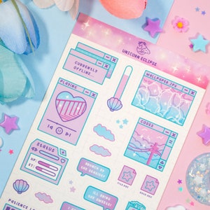 Blue Computer Sticker Sheet | Cute Stickers, Planner Stickers - Etsy