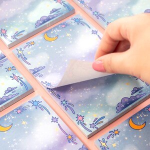 Celestial Galaxy Notepad | Cute Dreamy Kawaii Aesthetic Stationery Memo ...
