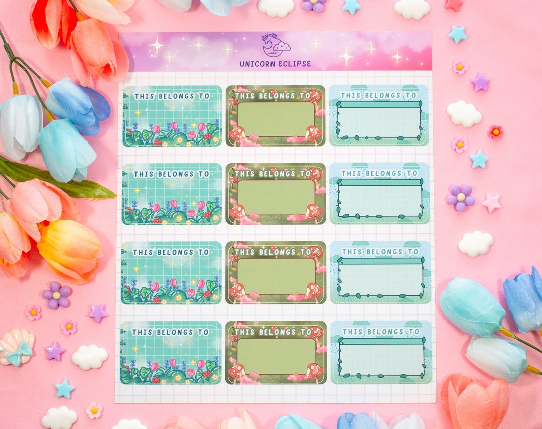 This Belongs to Sticker Labels green Book Stickers, Name Stickers - Etsy