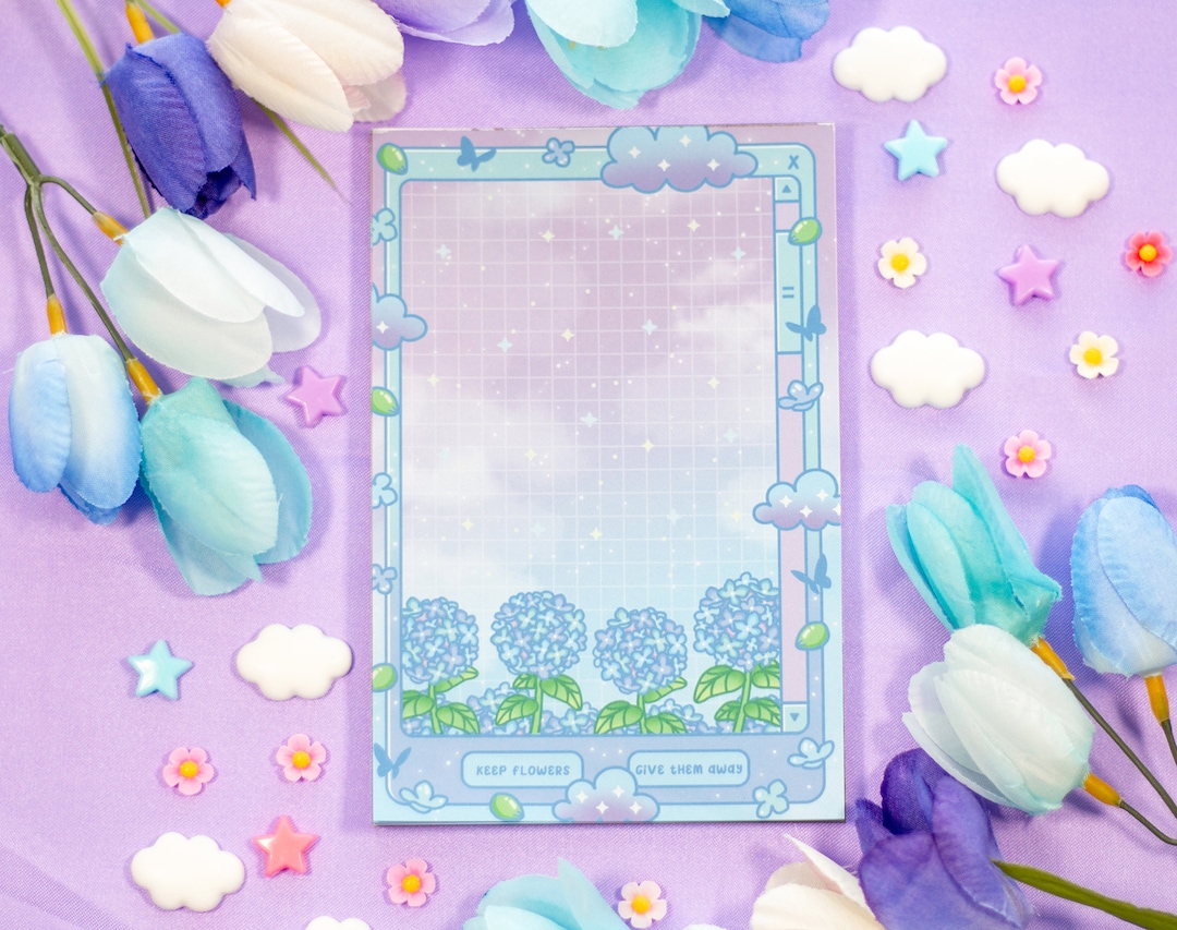 Hydrangea Dreams Gradient Aesthetic Dreamy Memo Notepad - Etsy