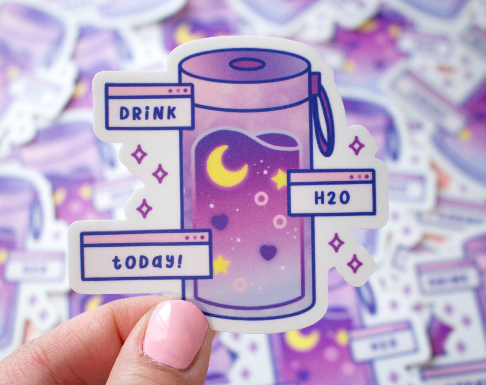 Drink Water Cute Vinyl Sticker - Etsy