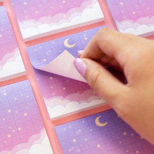 Starry Clouds Aesthetic Sticky Note | Kawaii Dreamy Aesthetic - Etsy