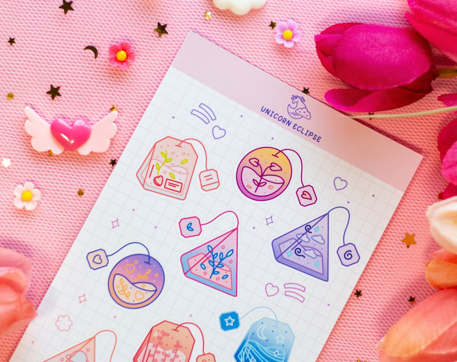 Tea Bags Aesthetic Cute Sticker Sheet Bullet Journal - Etsy