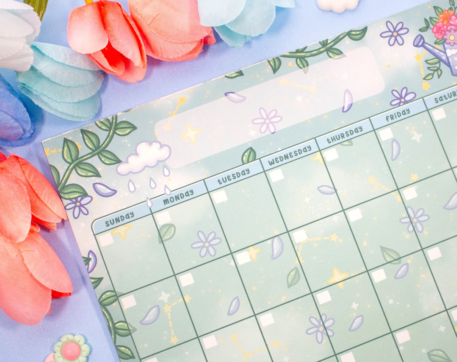 Botanical Bliss Monthly Planner Pad | 24 Pages Dreamy Cute Aesthetic ...
