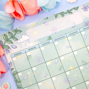 Botanical Bliss Monthly Planner Pad | 24 Pages Dreamy Cute Aesthetic ...