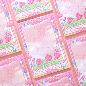 Tulip Dreams Popup Window Notepad | Cute Dreamy Kawaii Aesthetic ...