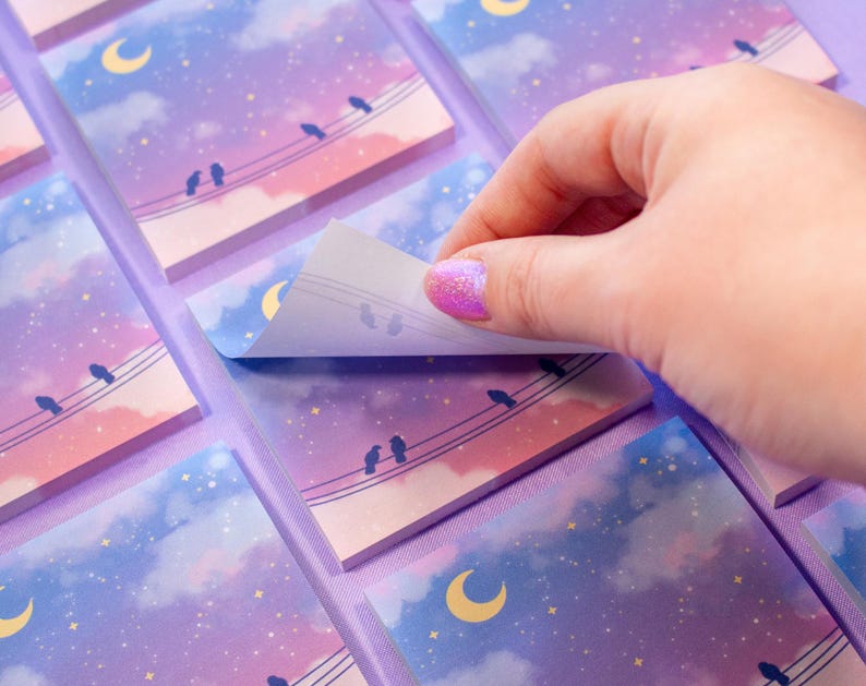 Birds Sticky Note | Kawaii Dreamy Aesthetic - Etsy