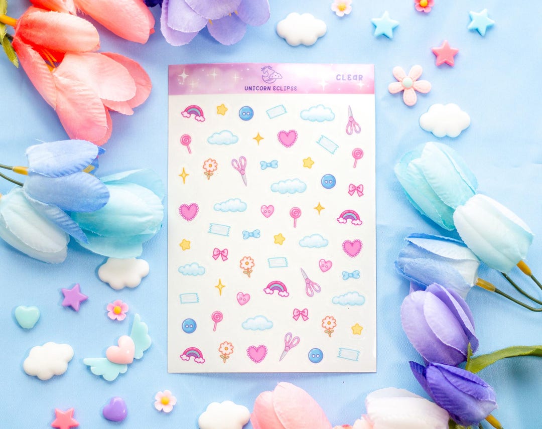 Craft Time Deco CLEAR Sticker Sheet | Planner Stickers, Decorative ...