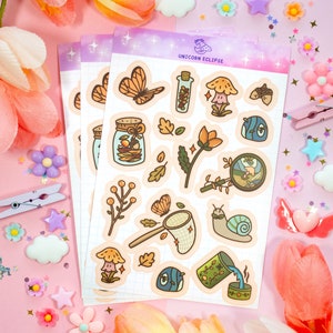 Forest Finds Aesthetic Cute Sticker Sheet | Planner Stickers ...