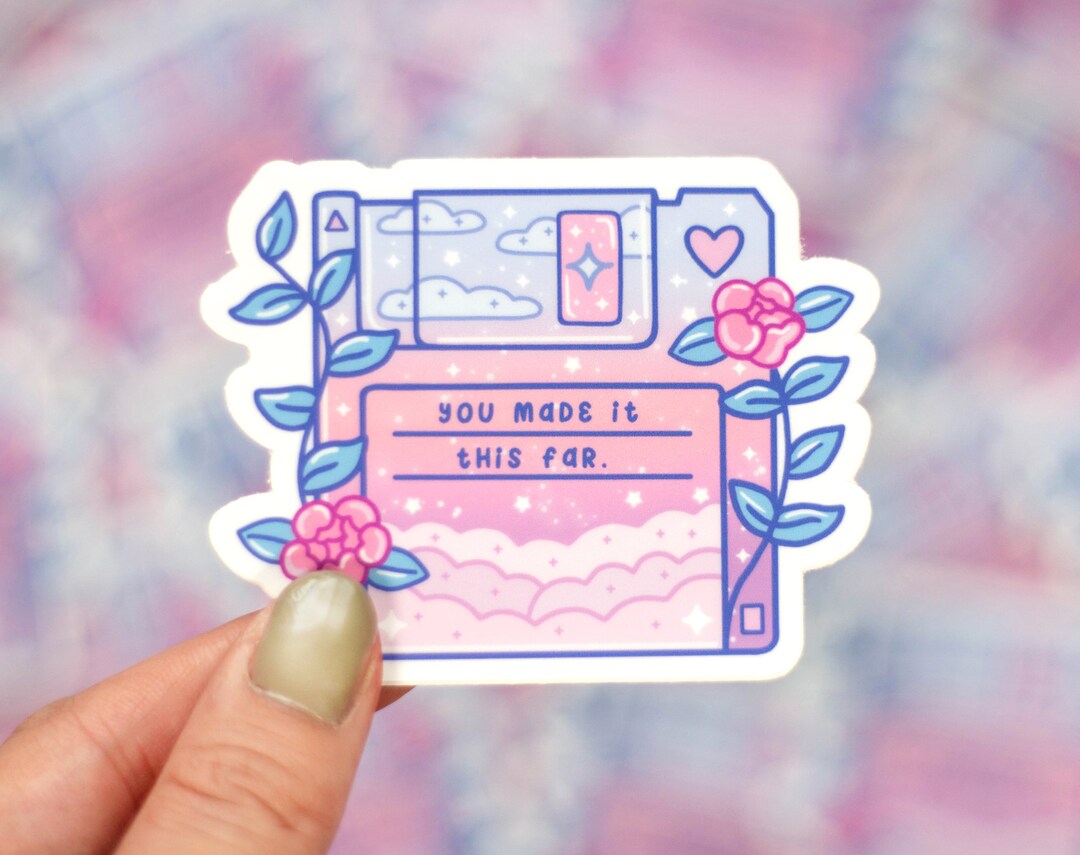 Floppy Disk Cute Vinyl Waterproof Sticker Kawaii Aesthetic - Etsy