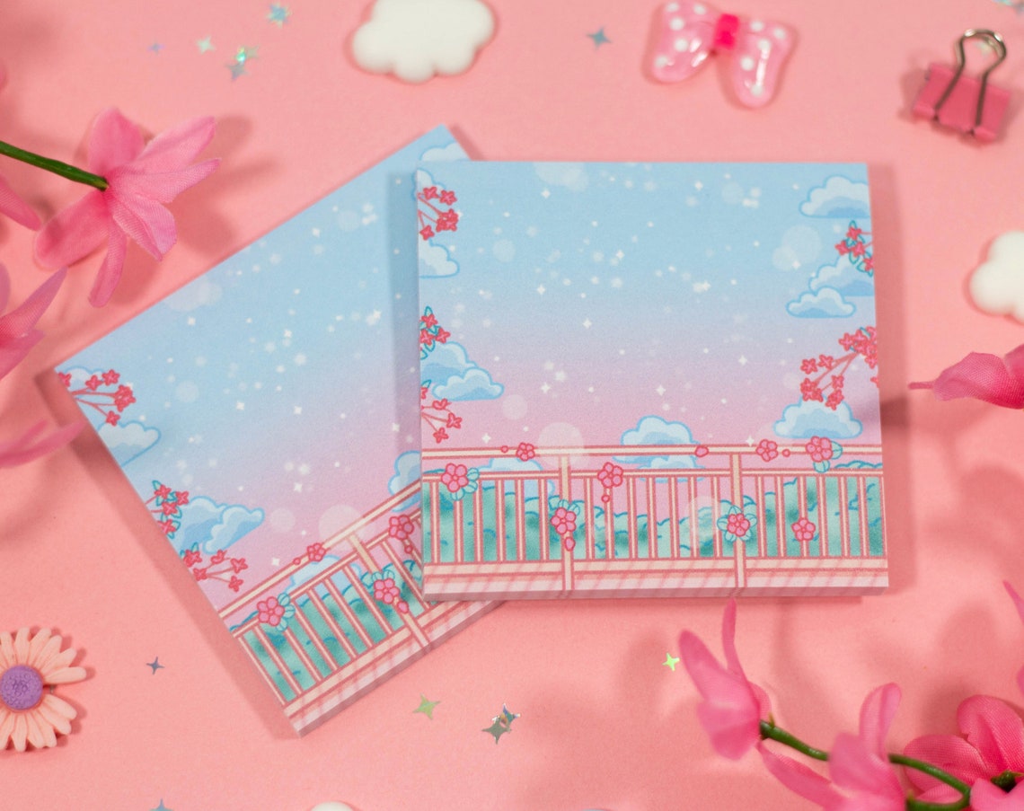 Sweet Afternoon Aesthetic Cute Kawaii Sticky Note - Etsy