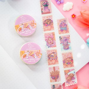 Cafe Quest Stamp Washi Tape | Aesthetic Kawaii Cute Stationery - Etsy
