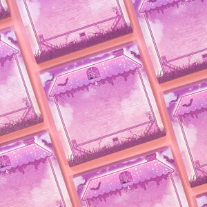 Haunted House Spooky Halloween Aesthetic Sticky Note Memo Pad | Kawaii ...