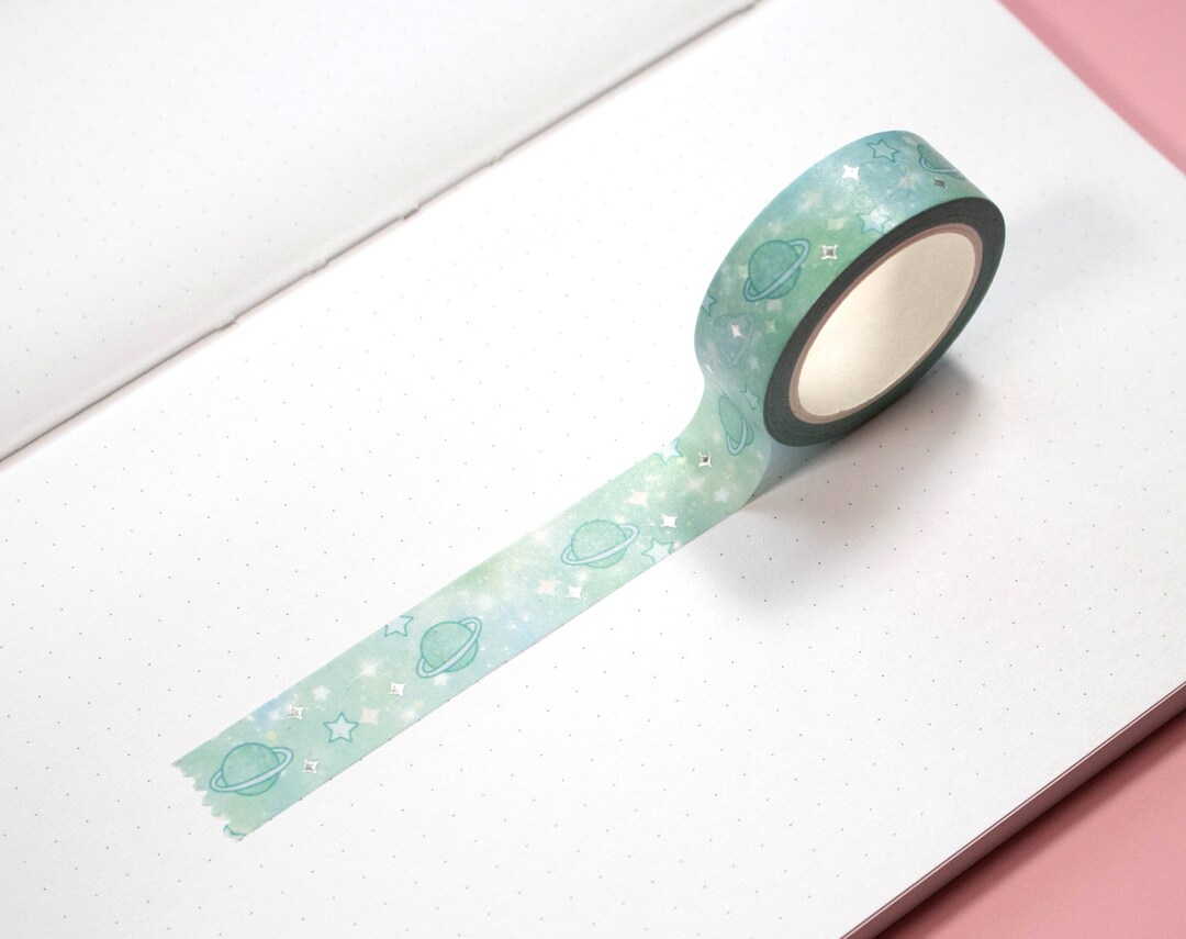 Green Galaxy Washi Tape Aesthetic Kawaii Cute Stationery - Etsy