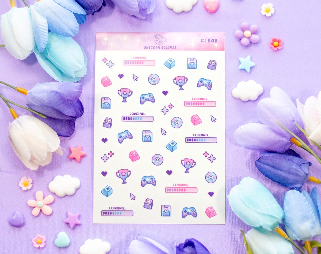 Game Time Deco CLEAR Sticker Sheet | Planner Stickers, Decorative ...