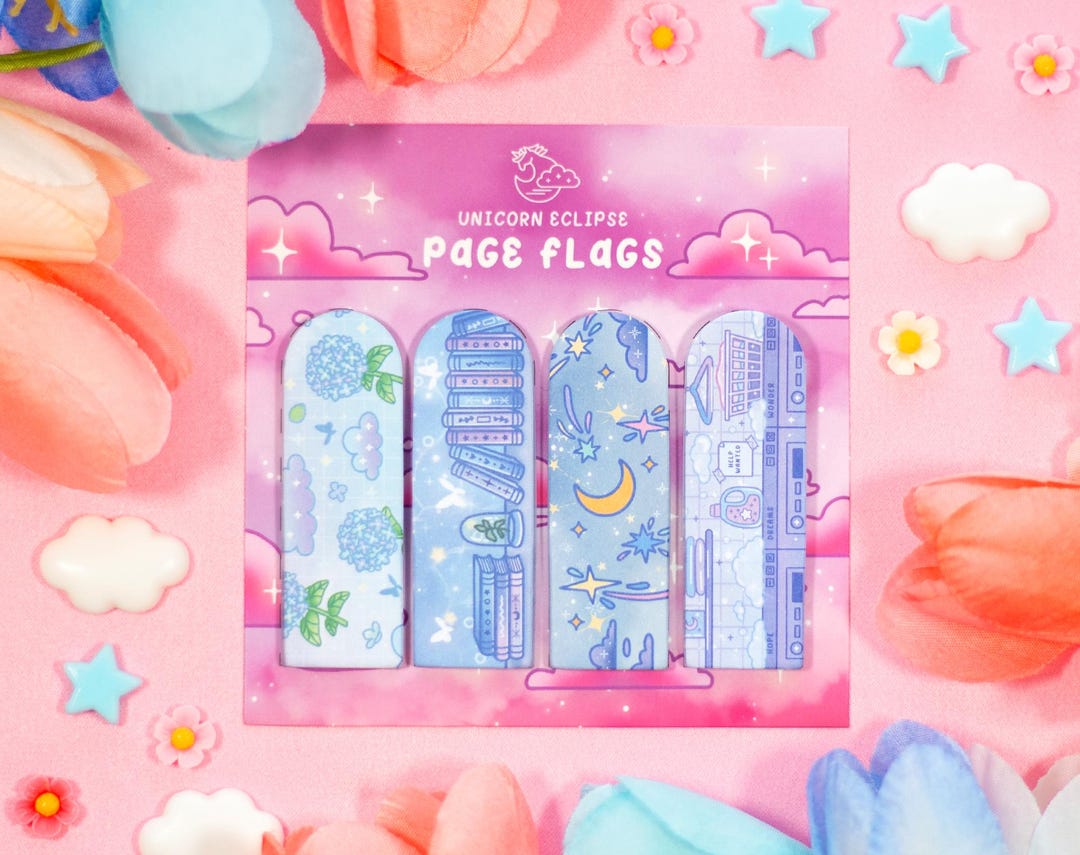 Page Flags (blue) | Book Annotation Tabs, Sticky Note Tabs - Etsy