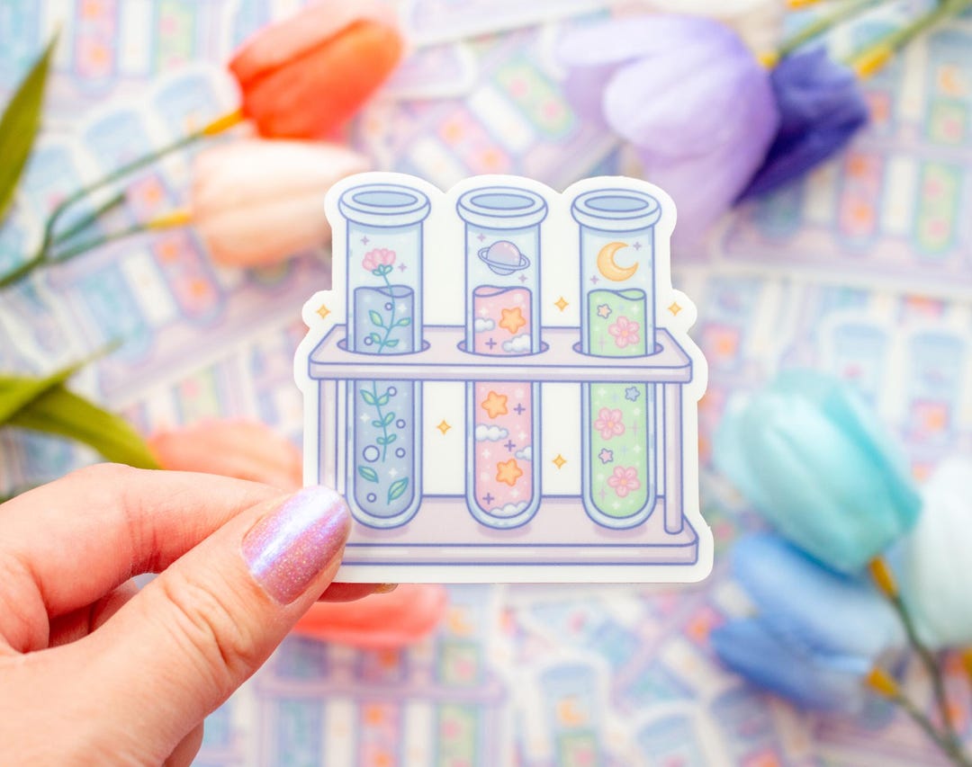 Test Tubes Aesthetic Cute Vinyl Sticker - Etsy