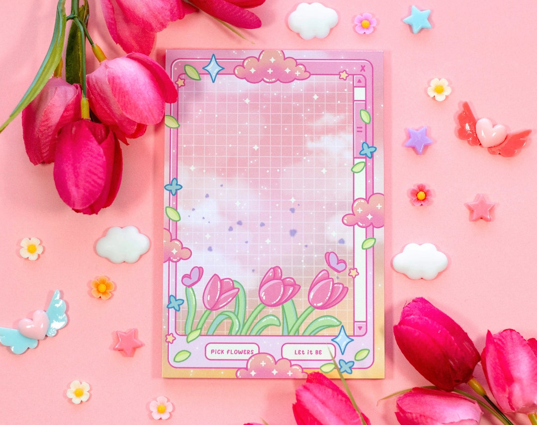 Tulip Dreams Popup Window Notepad | Cute Dreamy Kawaii Aesthetic ...