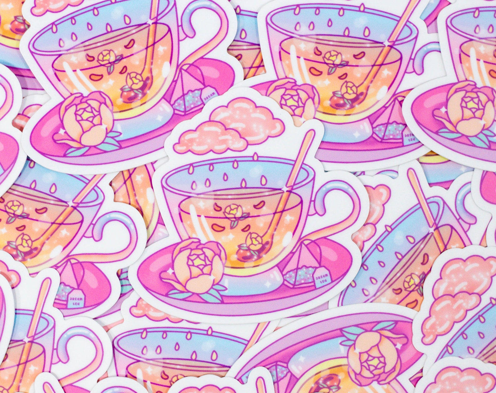 Teacup Cute Aesthetic Vinyl Sticker - Etsy