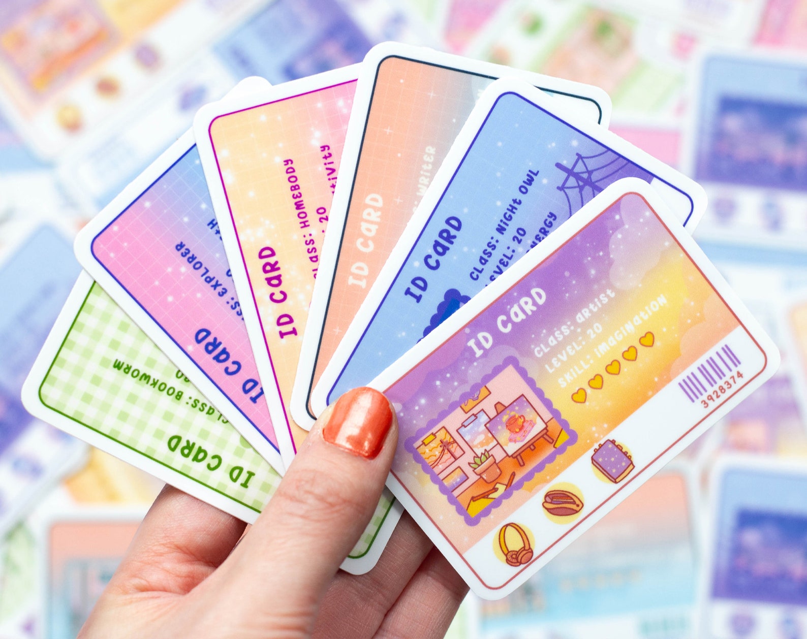 ID Card Aesthetic Vinyl Sticker Waterproof, Waterbottle, Kawaii ...