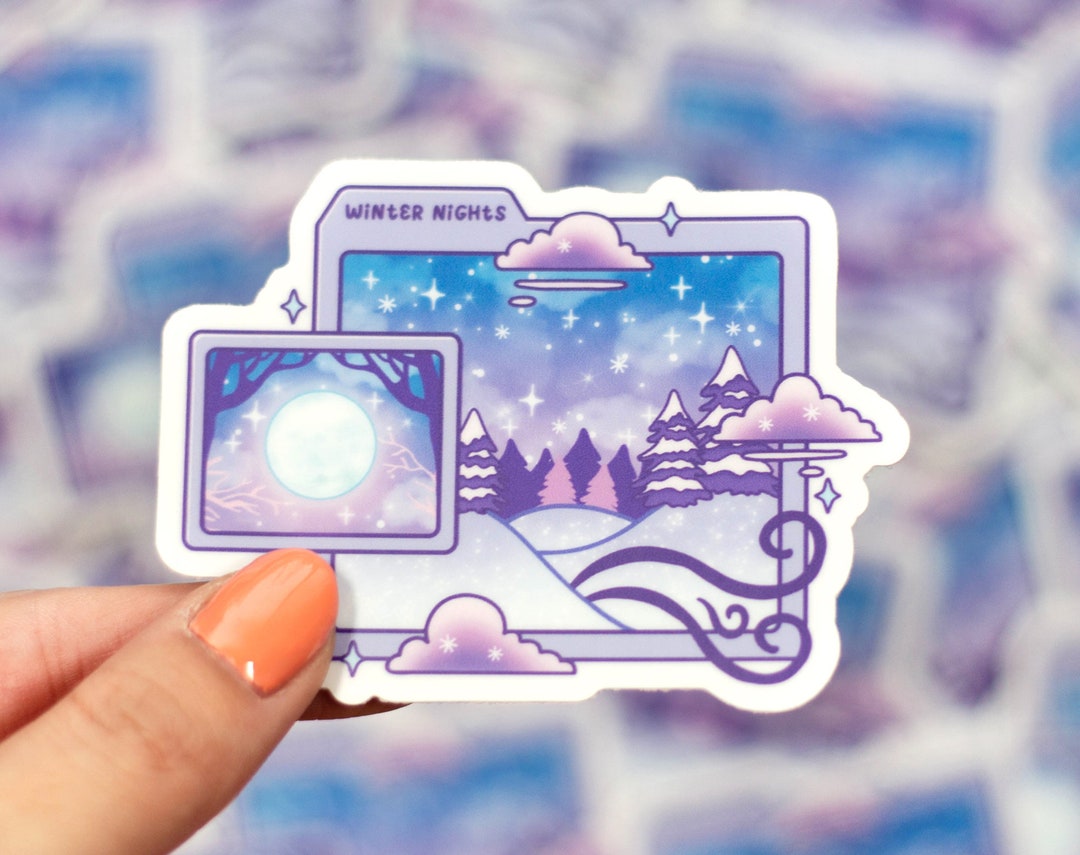 Winter Nights Sticker Christmas Holiday Cute Aesthetic Waterproof Vinyl ...