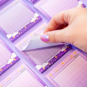 Purple Gradient Clouds Aesthetic Message Sticky Note - Etsy