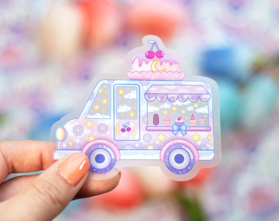 Ice Cream Truck CLEAR Sticker | Cute Aesthetic Waterproof Durable ...
