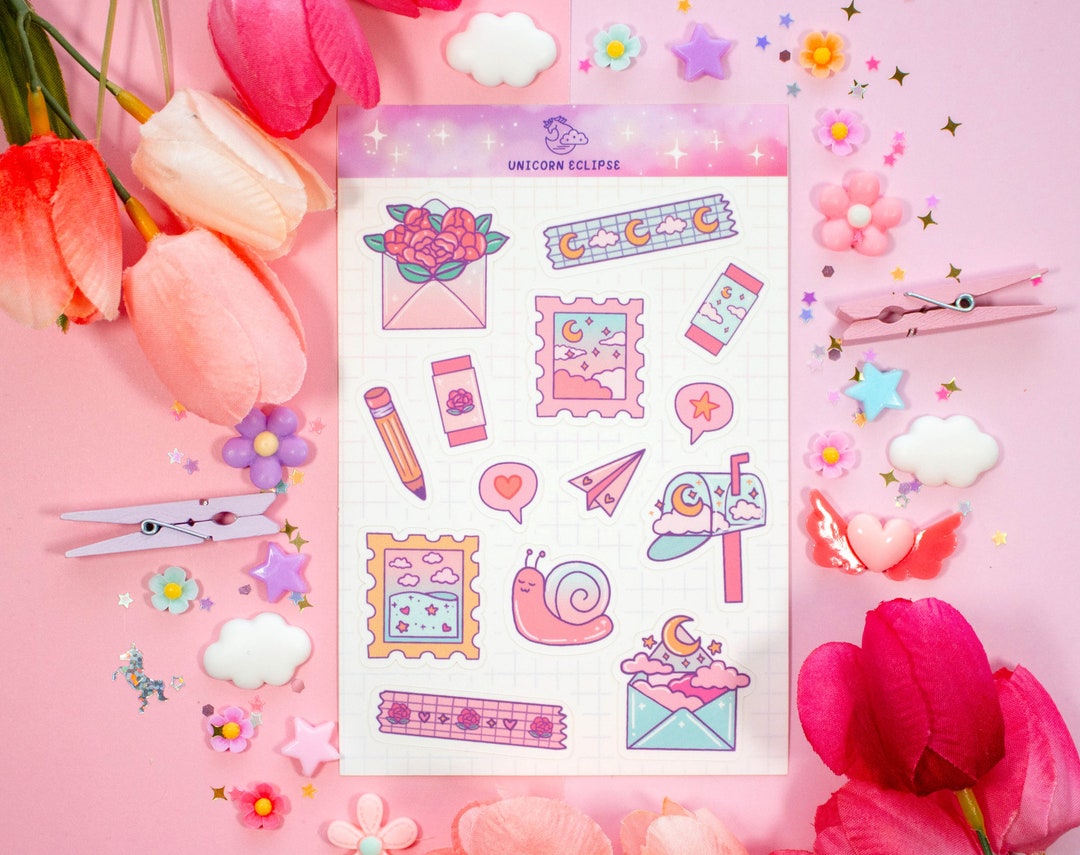 Penpal Snail Mail Aesthetic Matte Sticker Sheet - Etsy