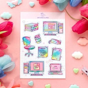 Computer Lab Aesthetic Sticker Sheet Kawaii Stickers - Etsy Australia
