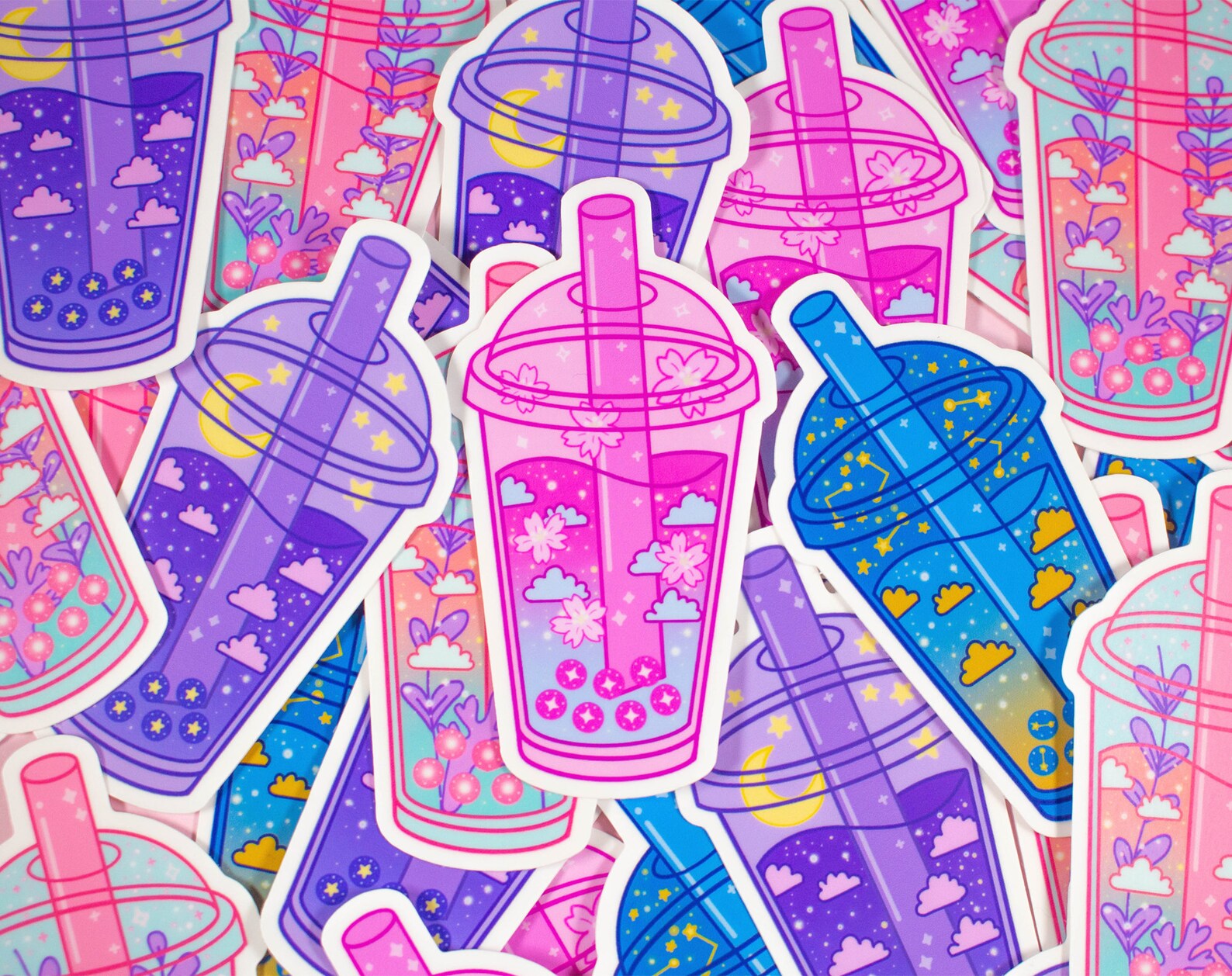 Boba Tea Drink Cute Aesthetic Vinyl Sticker | Etsy