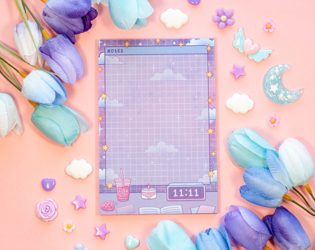 Study Night Notepad | Aesthetic Cute Memo Pad - Etsy