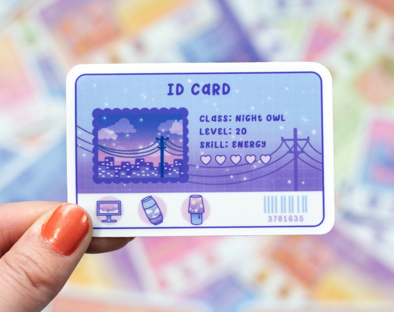 ID Card Aesthetic Vinyl Sticker Waterproof Waterbottle - Etsy
