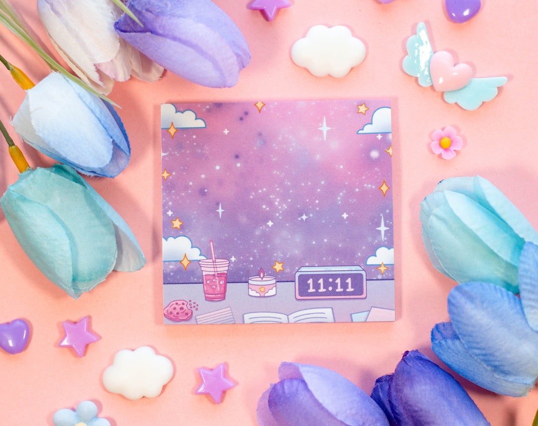 Study Night Sticky Note | Aesthetic Cute Kawaii Stationery - Etsy