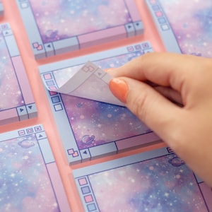 Blue Galaxy Window Sticky Note | Cute Kawaii Dreamy Space Aesthetic ...