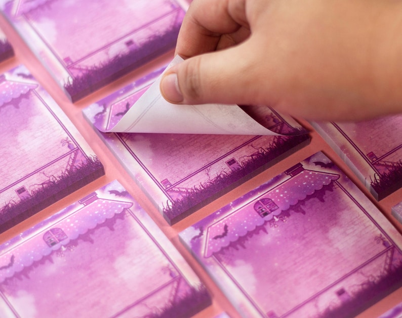 Haunted House Spooky Halloween Aesthetic Sticky Note Memo Pad - Etsy