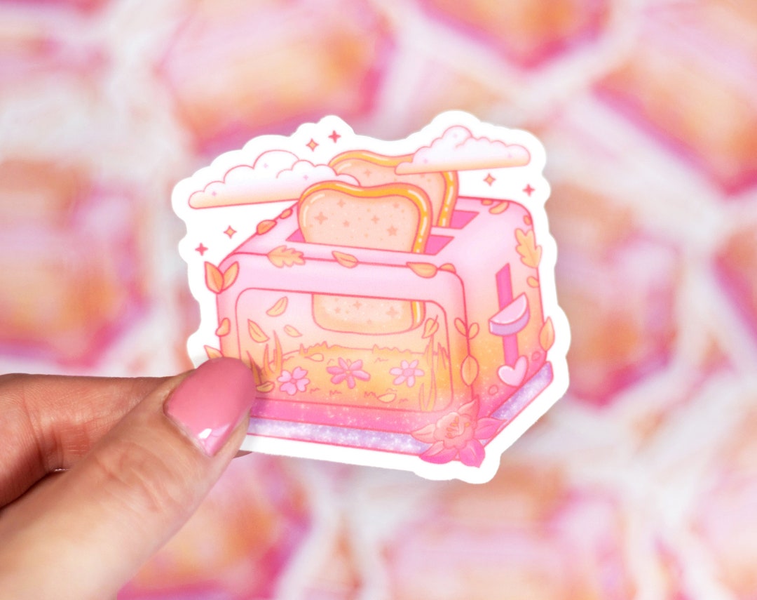Cute Toaster Vinyl Waterproof Sticker | Cute Kawaii Aesthetic Laptop ...