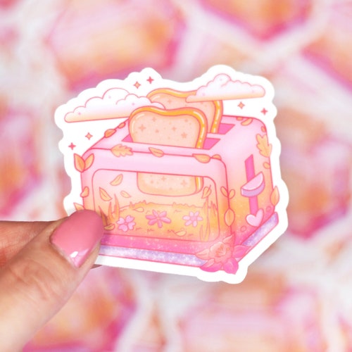 Cute Toaster Vinyl Waterproof Sticker Cute Kawaii Aesthetic - Etsy