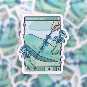 Rainy Day Sticker | Cute Aesthetic Waterproof Vinyl - Etsy